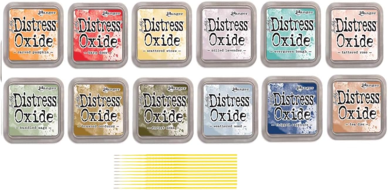 Amazon.com: Ranger Tim Holtz Distress Oxides Bundle of 12 Re-Inkers ...