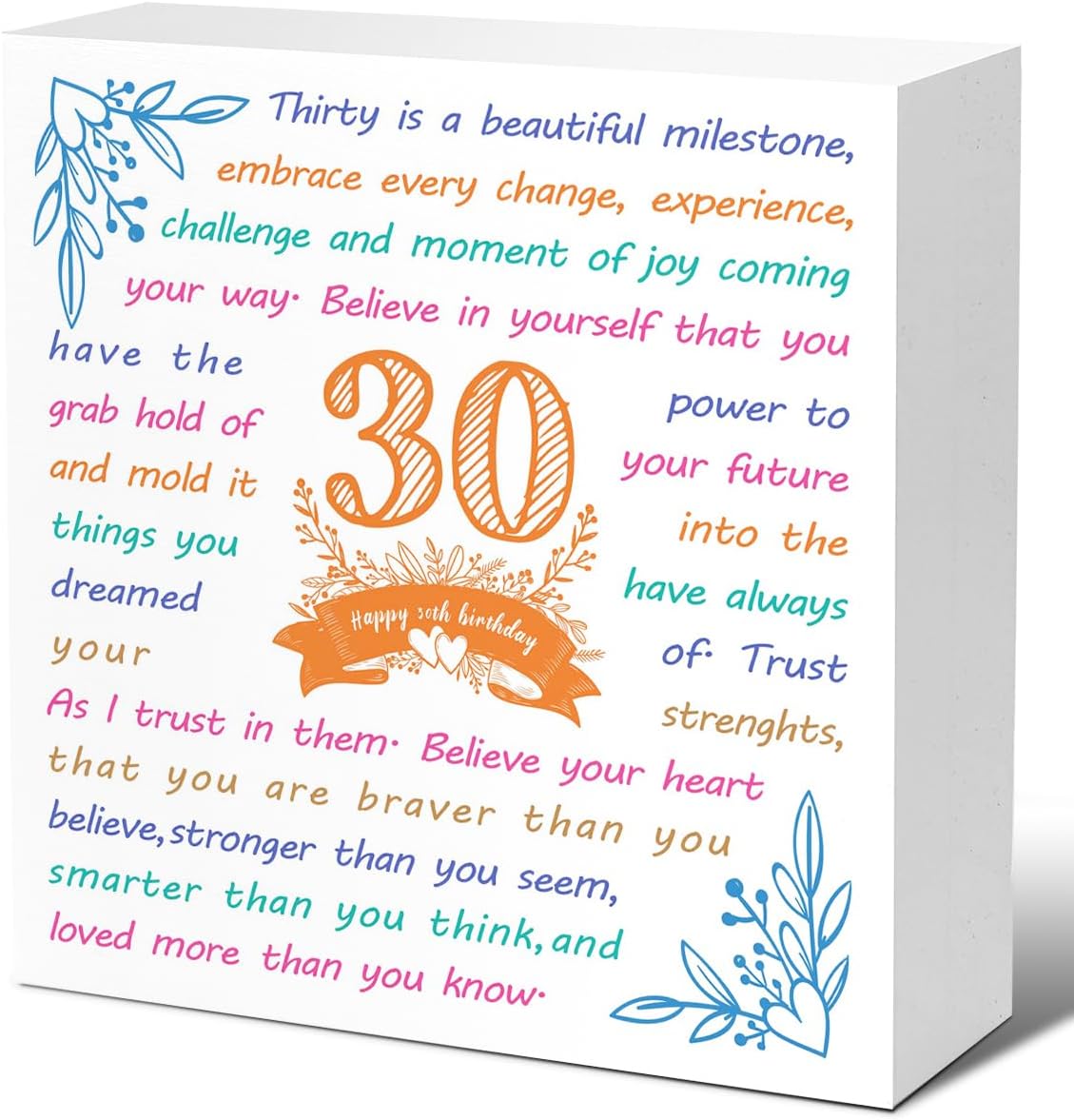 Amazon.com: LVQHI Sweet 30th Birthday Gift Wood Block Signs,Happy 30th ...