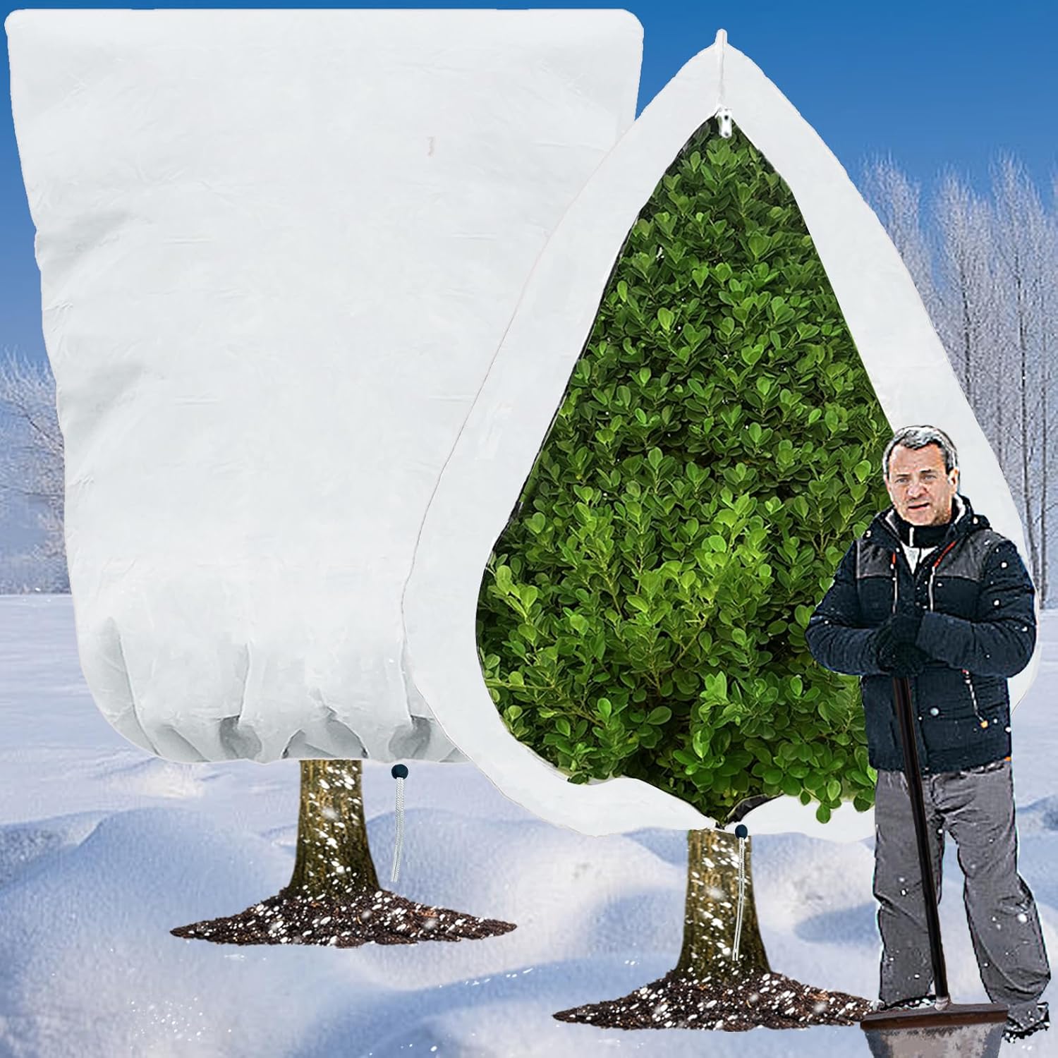 Amazon.com : 2 Packs Large Plant Covers Freeze Protection - 78''×95'' 2 ...