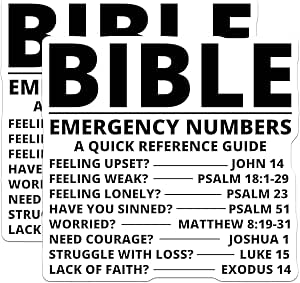 Amazon.com - (2 Pack) Bible Emergency Numbers Stickers - Scripture ...