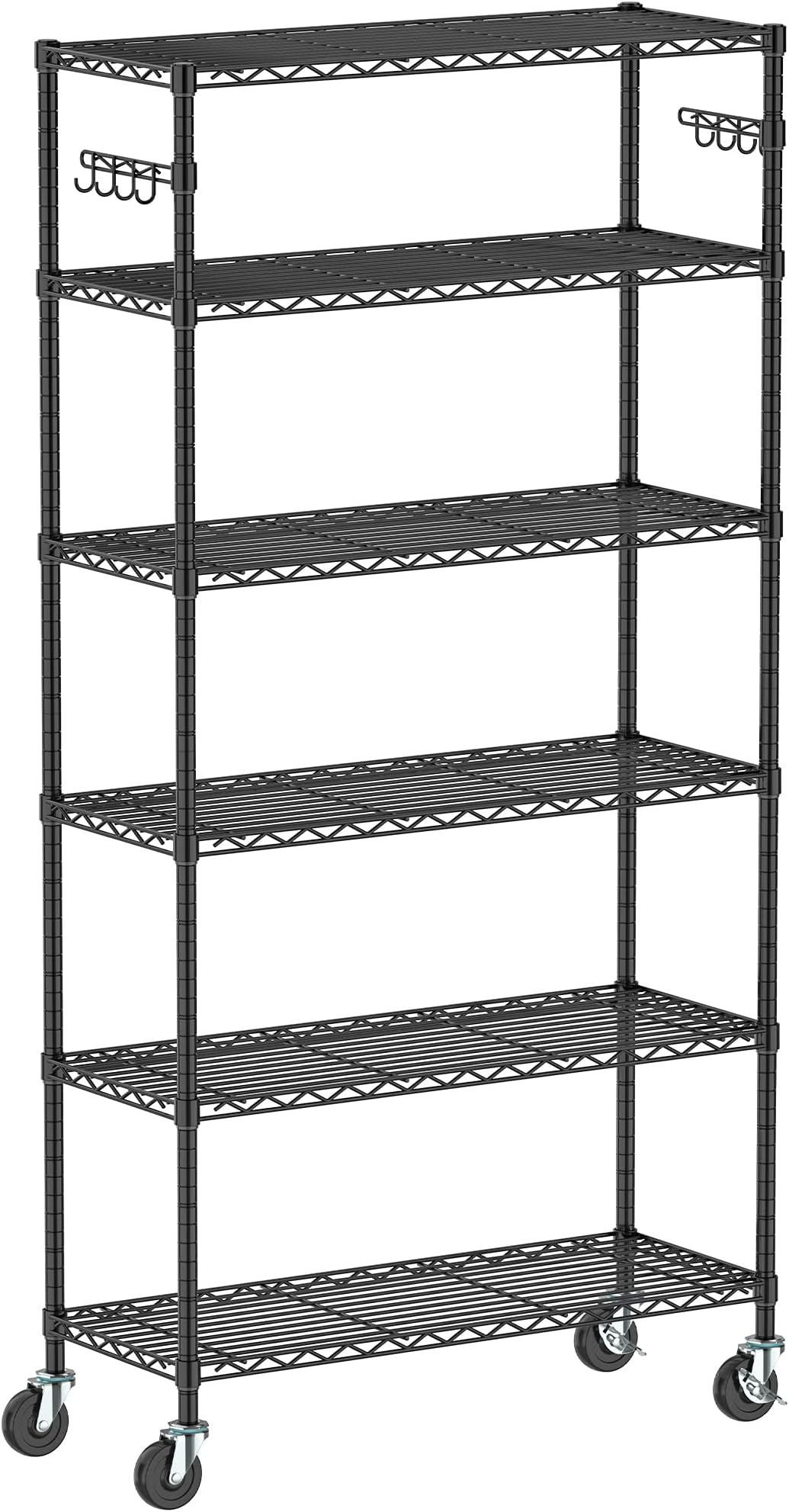 Folews 6-Tier Wire Shelving Unit with Wheels, Metal Storage Shelves ...