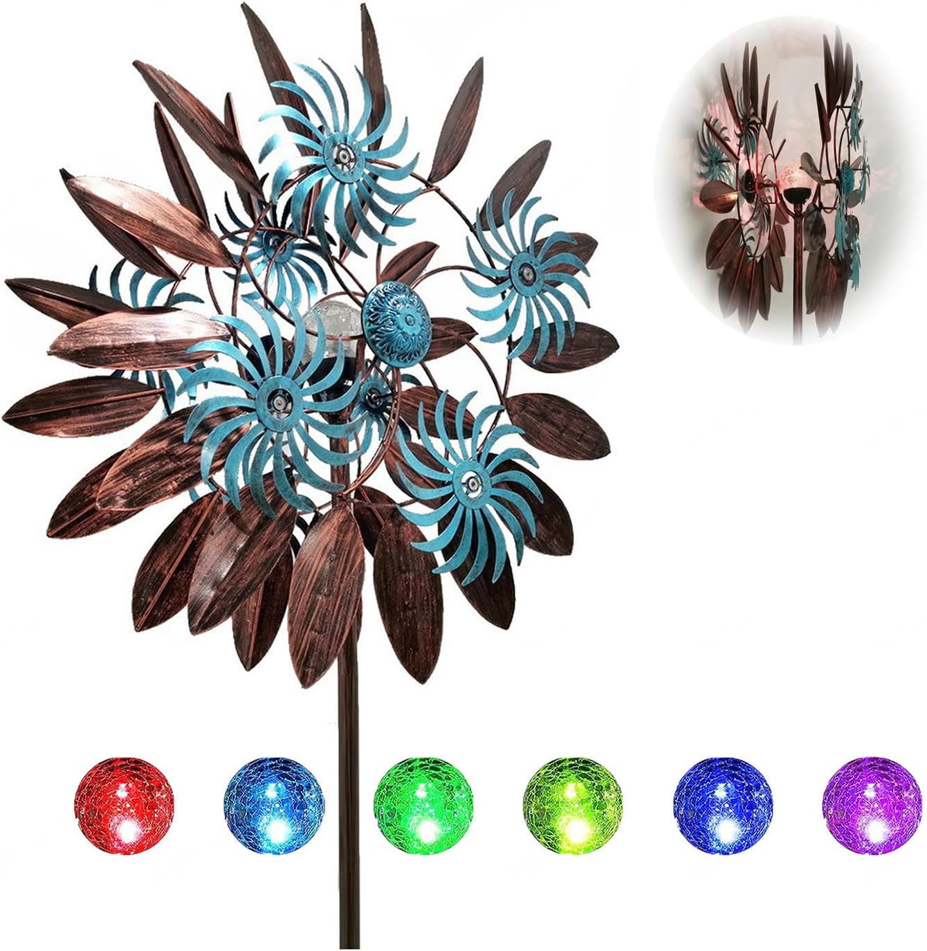 Amazon.com: 84in Windmill Yard Decor, Wind Yard Spinners, Multi-Color ...