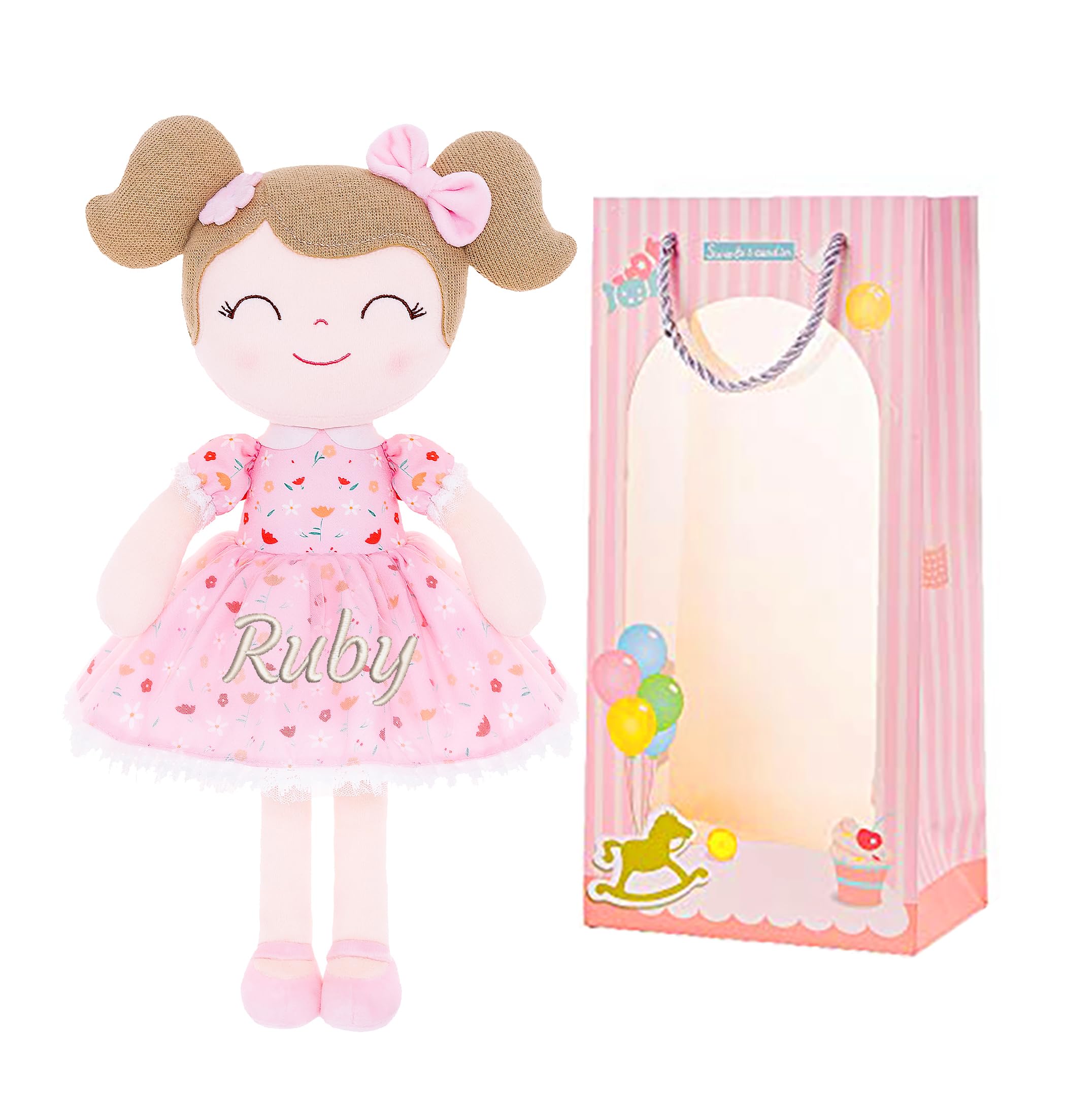 Amazon.com: Gloveleya Personalized Doll with Embroidered Name - Floral ...
