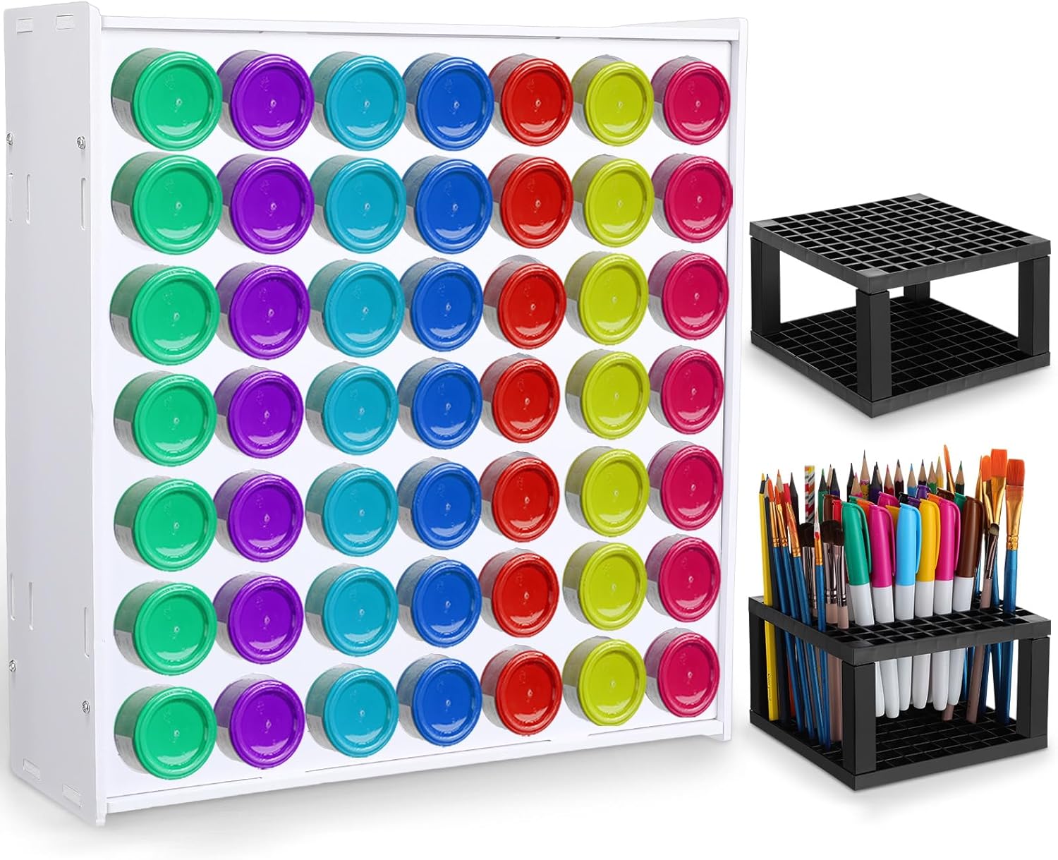 Amazon.com: CroBlissful 49 Holes Craft Paint Storage Organizer and 2 ...
