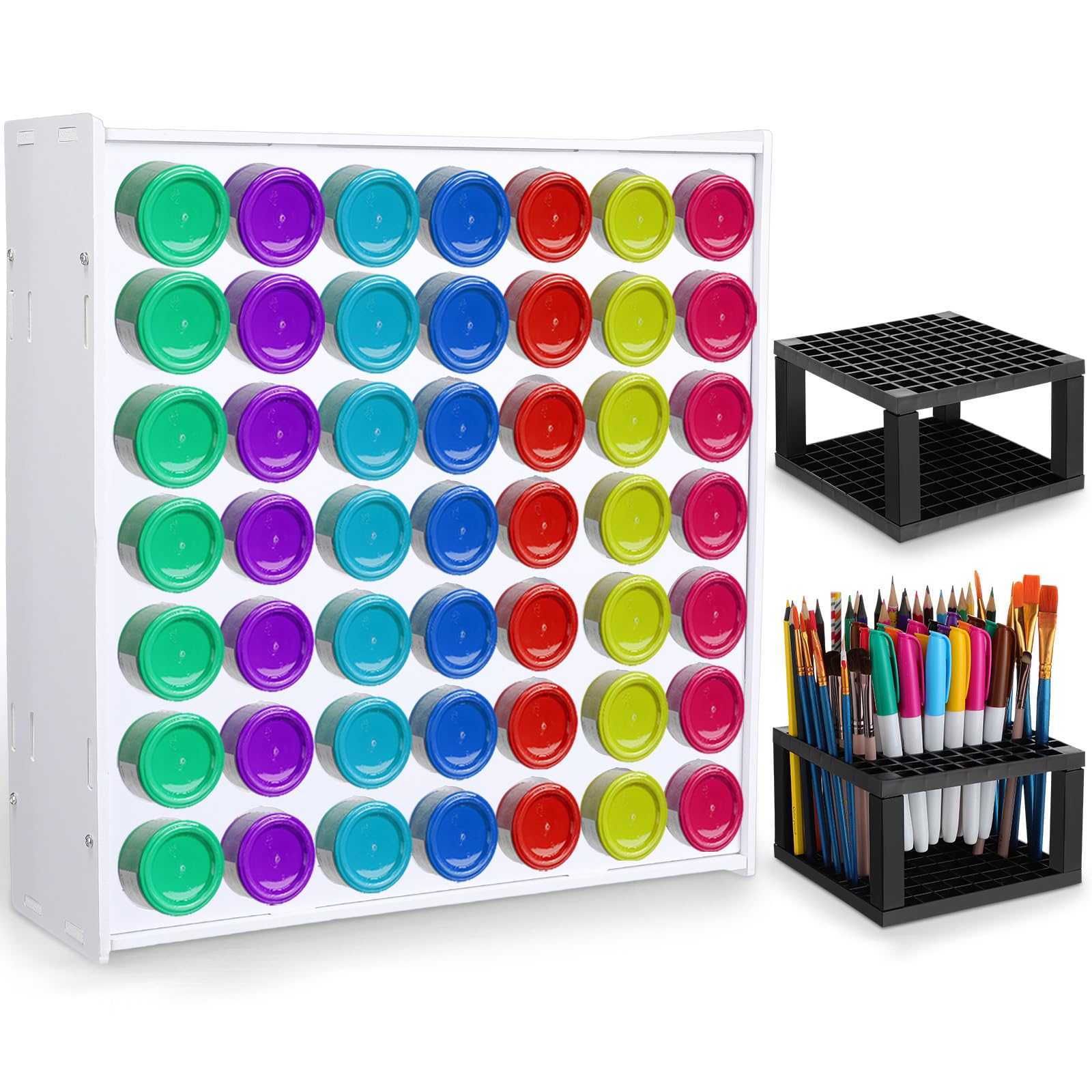 Amazon.com: CroBlissful 49 Holes Craft Paint Storage Organizer and 2 ...
