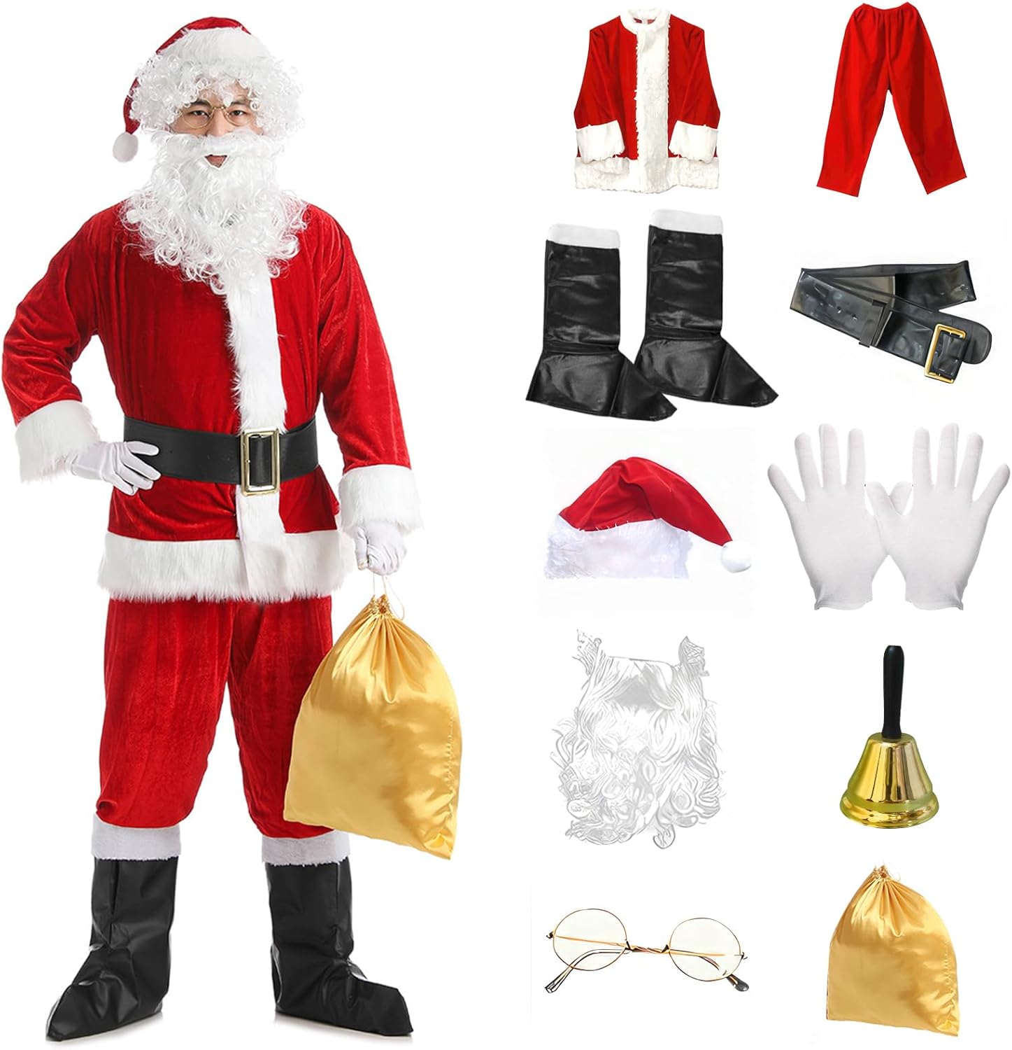 Amazon.com: Santa Suit Christmas for Men Women Santa Claus Professional ...