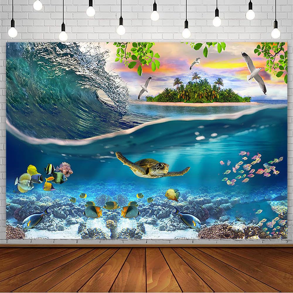 Buy AIBIIN 7x5ft Underwater Wave Backdrop Ocean Beach Fantasy Undersea ...
