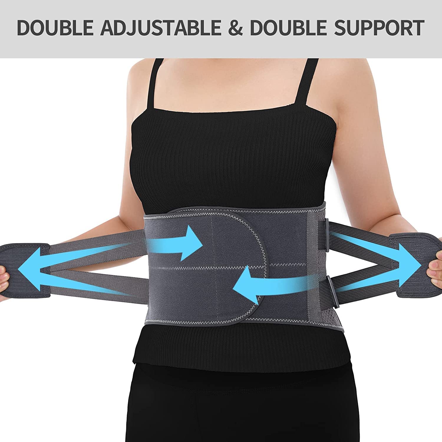 ABYON Back Support Belt with 4 Stays, Breathable and Adjustable Elastic ...
