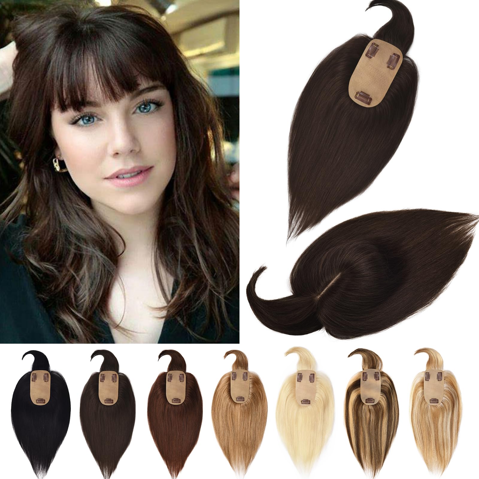 Amazon.com : RICH BRIA Hair Toppers for Women with Thinning Hair Real ...