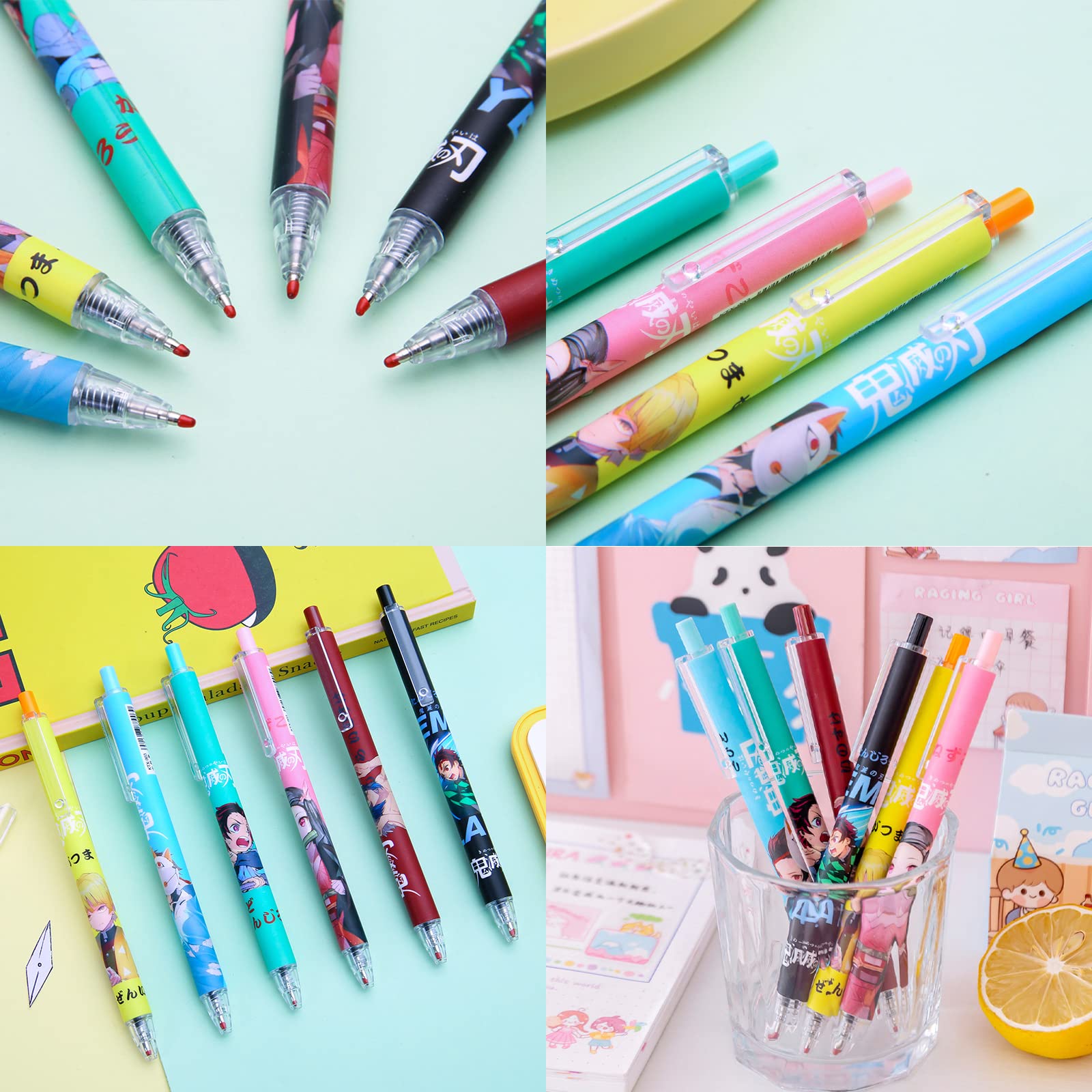 Buy Anime Gel Ink Pens Demon Nezuko Tanjiro Zenitsu Inosuke Sabito Gel ...