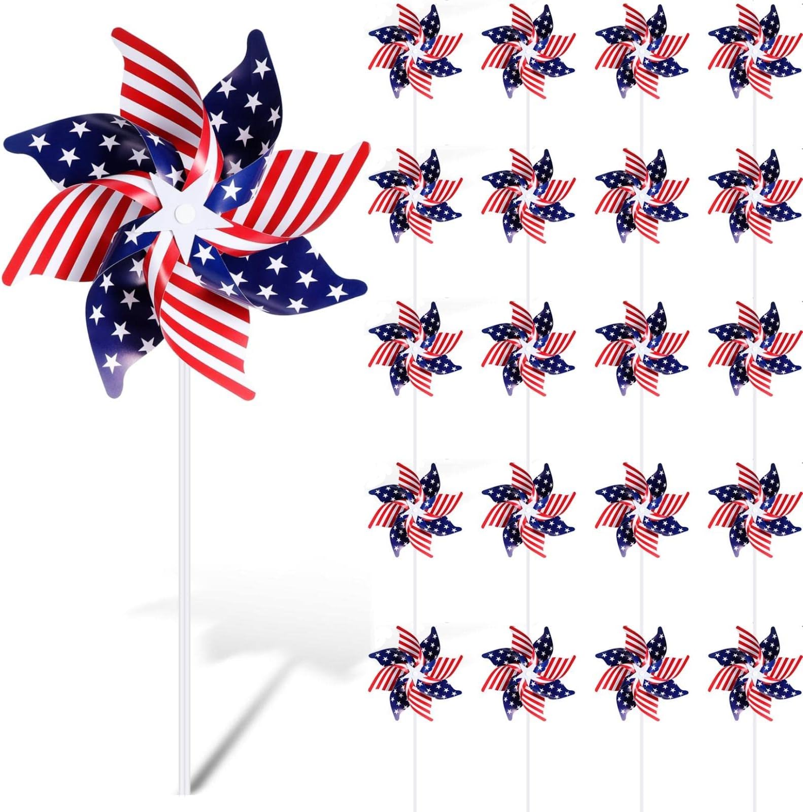 Amazon.com: 80 Pcs American Flag Patriotic Pinwheels 4th of July Decor ...