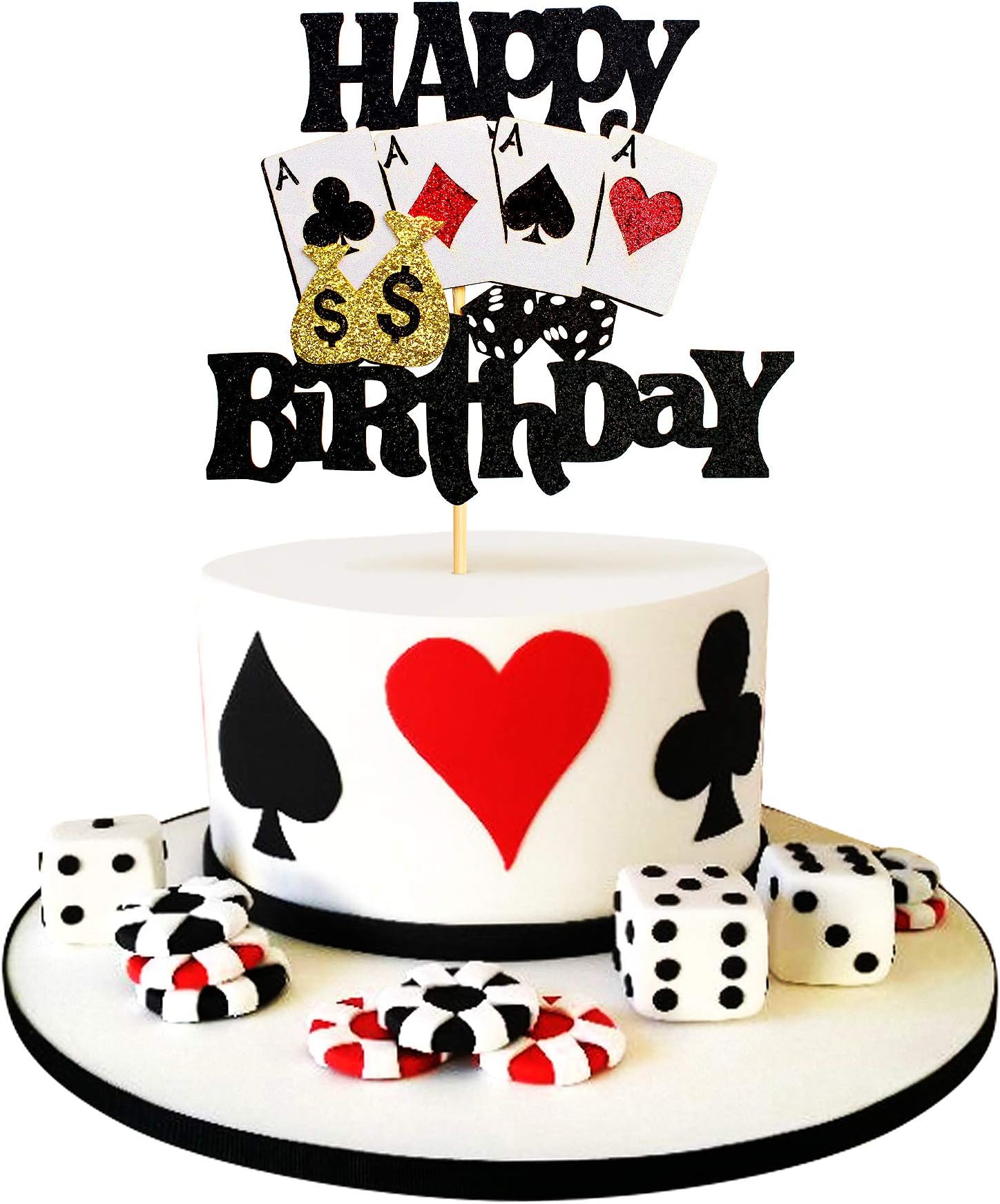 Amazon.com: Edible Playing Cards Cake Decoration- Casino Cake Edible ...