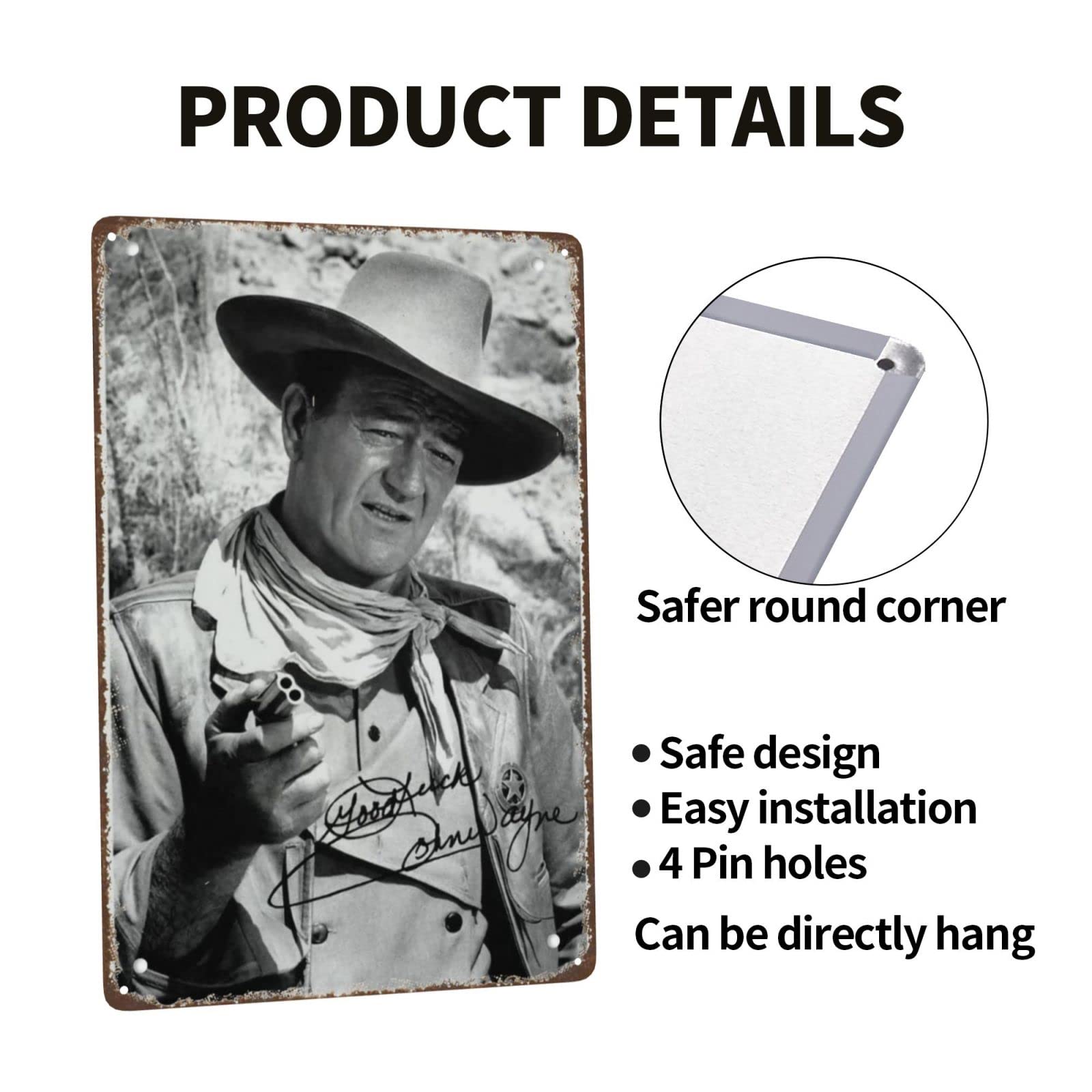 SWIGEN Tin Sings John Wayne,Western,Cowboy Male,Signed Memorablia Gift ...