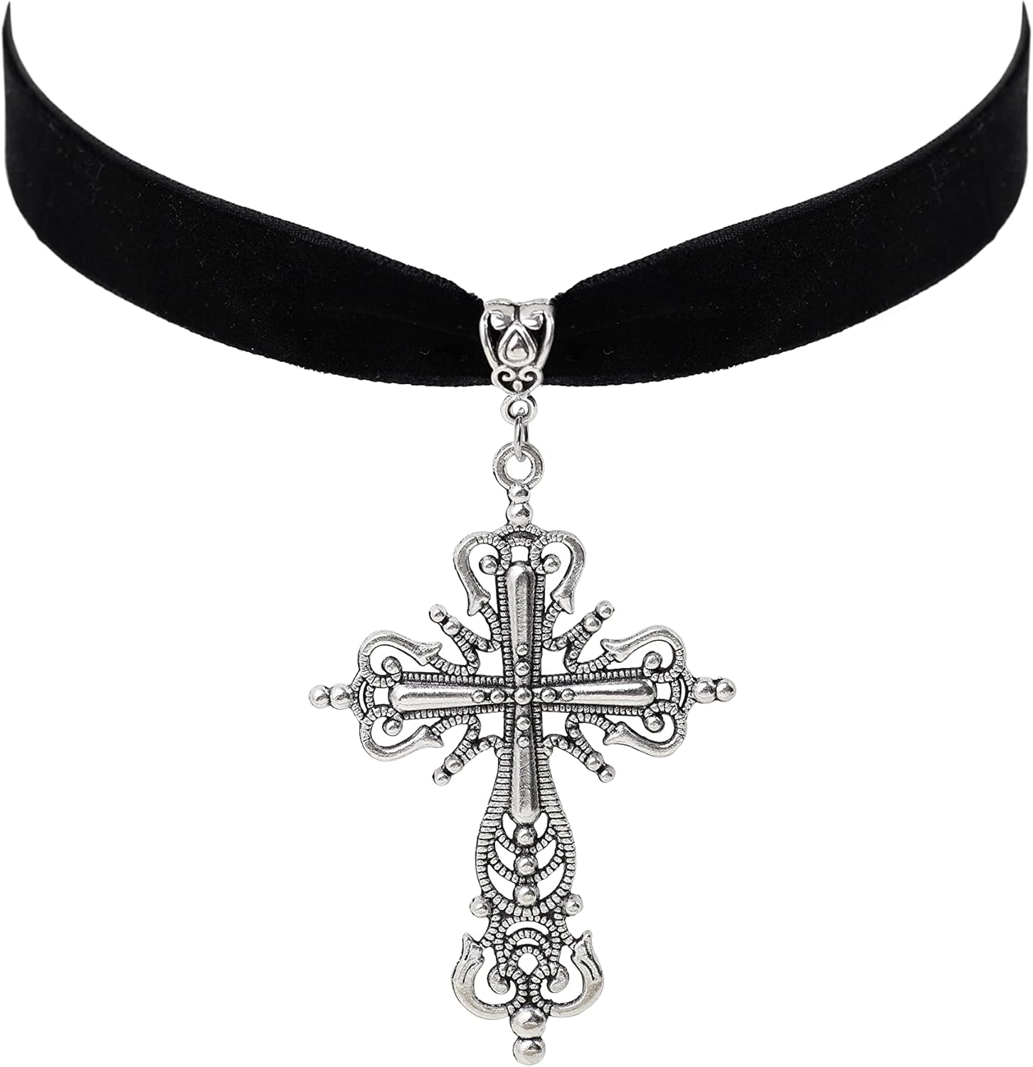 Amazon.com: Sacina Gothic Cross Necklace, Zinc Alloy Black Cross ...