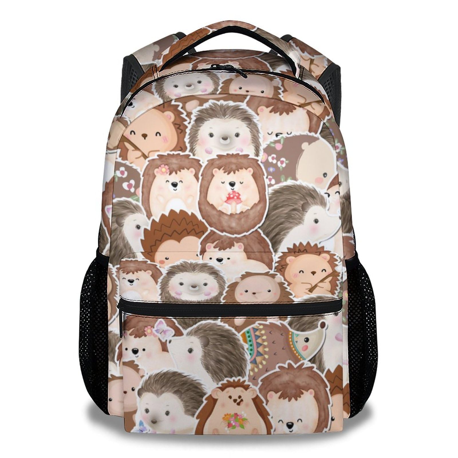 Amazon.com | UNIKITTY Hedgehog Backpack for Girls Boys, 16 Inch Brown ...