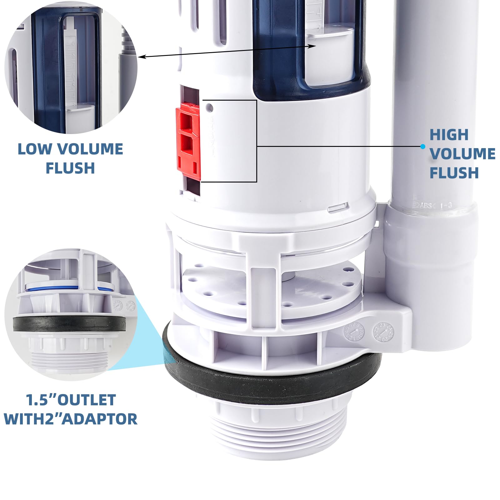 Toilet Flush System Replacement, WOVTE Dual Flush and Flush Button ...
