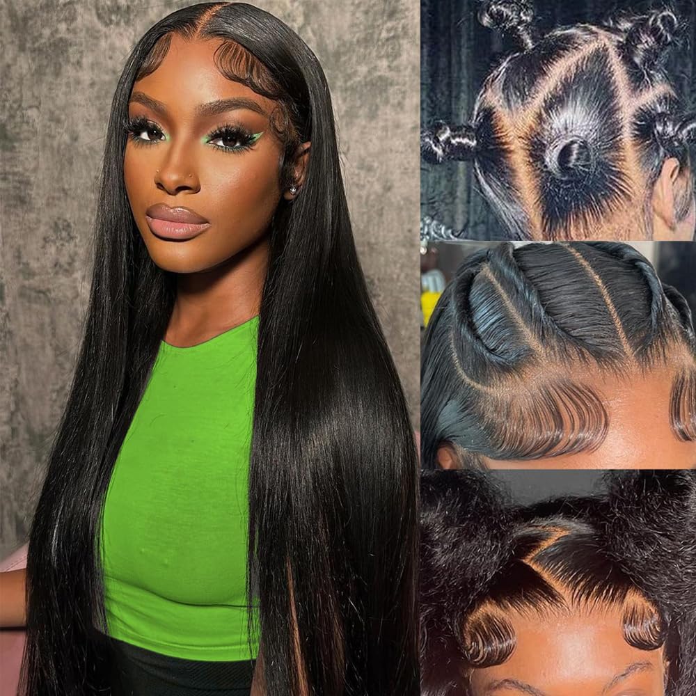 Amazon.com : Dixtefo Real Full Lace Human Hair Wigs Straight Full Scalp ...