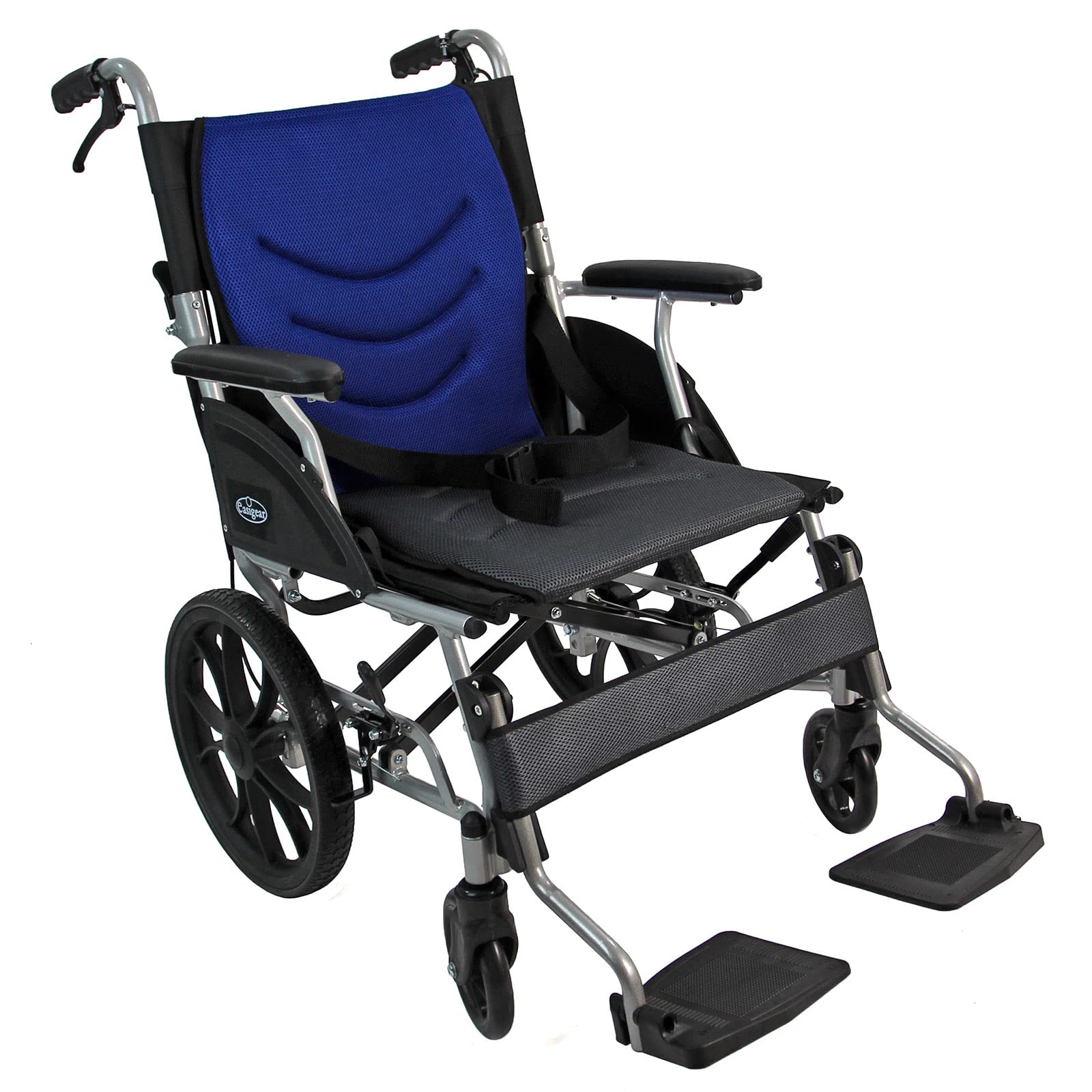 Aluminium Wheelchair Lightweight Folding Compact Travel Aid Hand Brake ...
