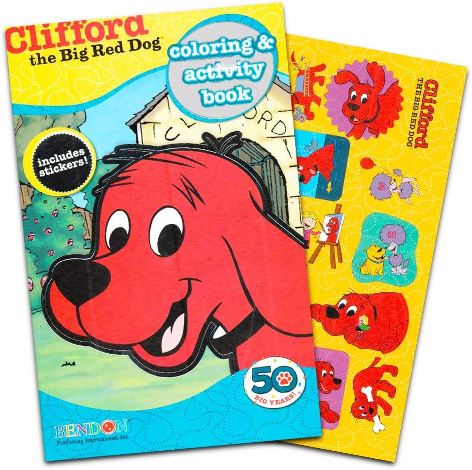 Amazon.com: Clifford the Big Red Dog Coloring Book with Stickers (160 ...