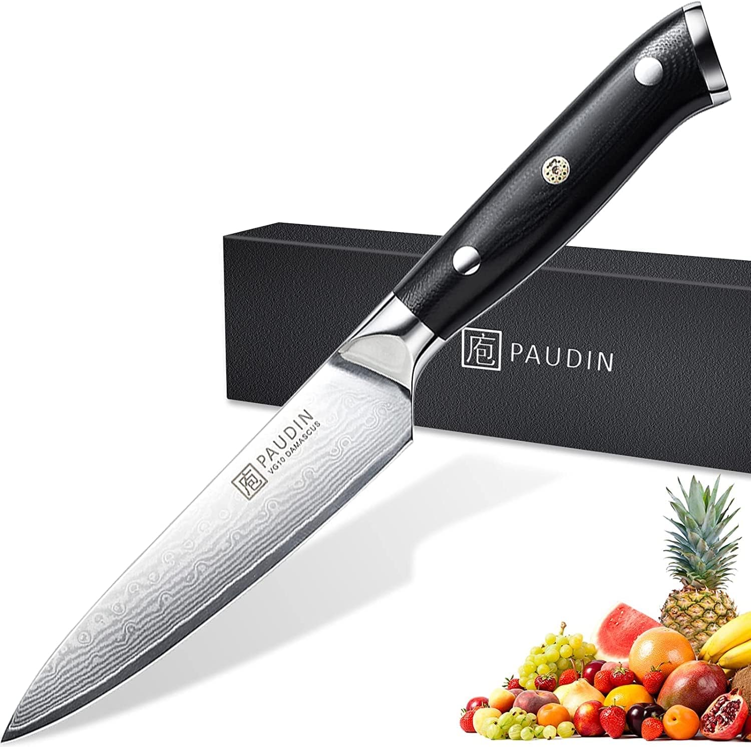 Amazon.com: PAUDIN Utility Knife, Damascus Kitchen Knife, 67-Layer ...