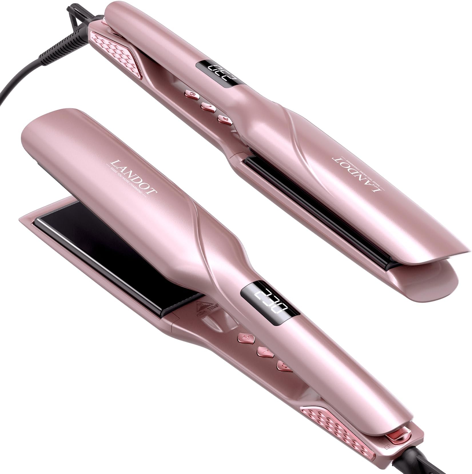 Amazon.com : LANDOT Ceramic Flat Iron Hair Straightener: 1.75 Inch Wide Professional Flat Iron ...