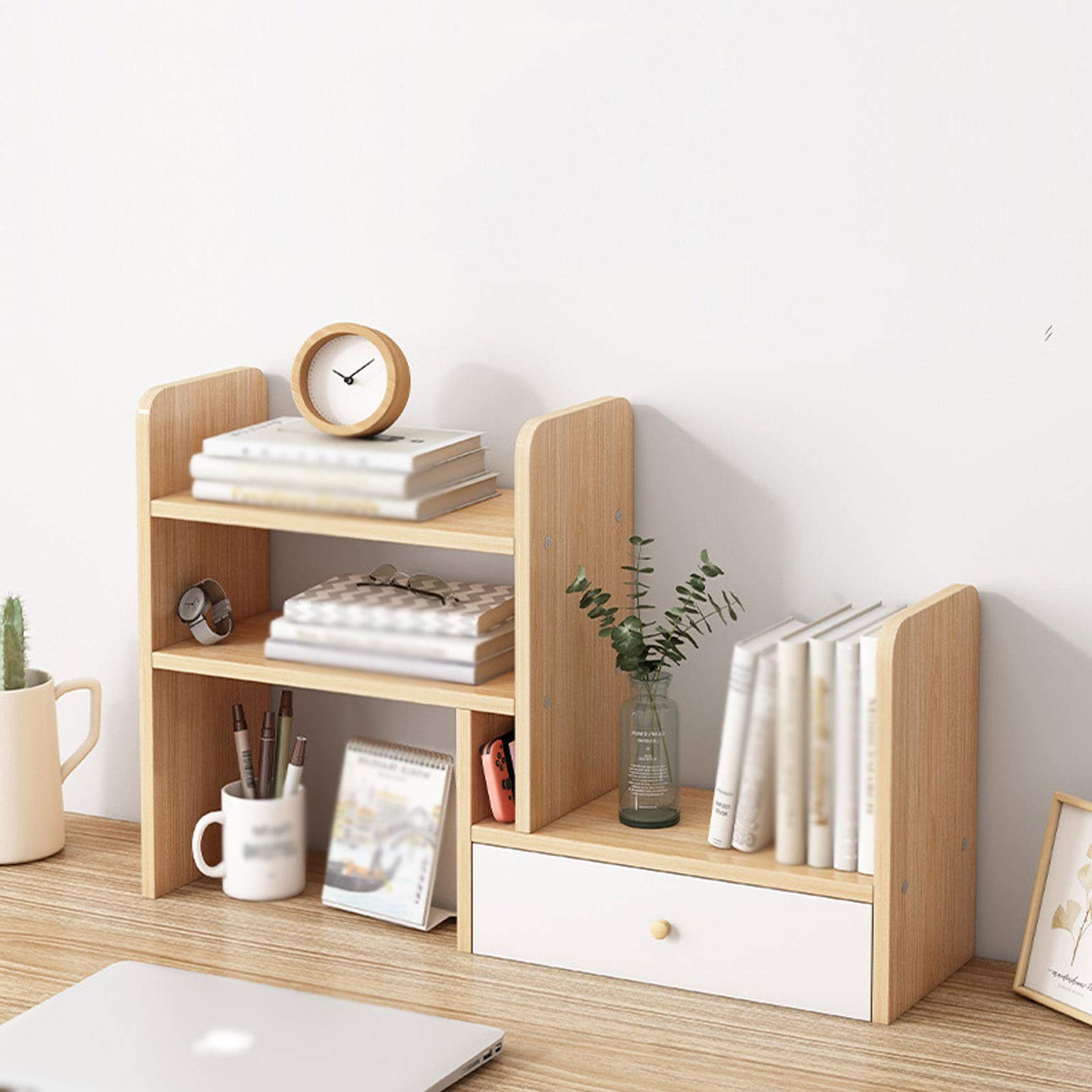 Kids Bookshelf KUAIYU Wood Bookcase, Tilted Bookcase,Desktop Bookshelf ...