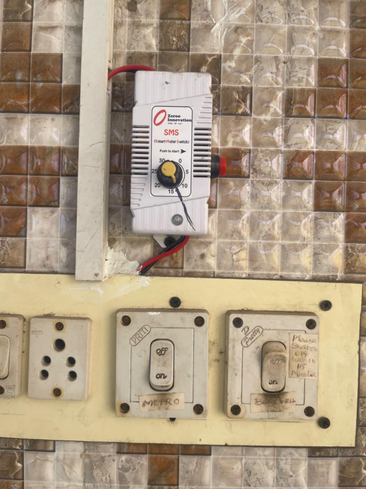 Smart Motor Switch for Bore-Well & Water Pump Motor Timer 5 min to 1 Hr ...