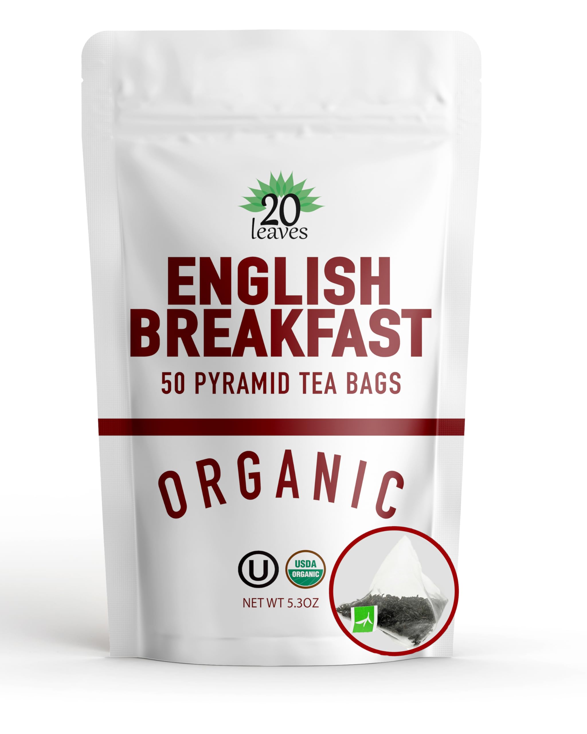 Amazon.com : English Breakfast Black Tea - 100% Certified Organic - 50 ...
