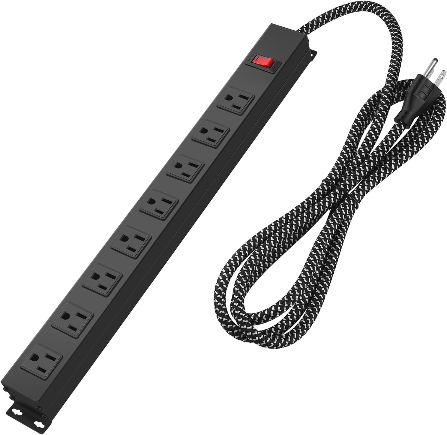 Amazon.com: Metal 8 Outlet Mountable Power Strip with Switch,Wide ...