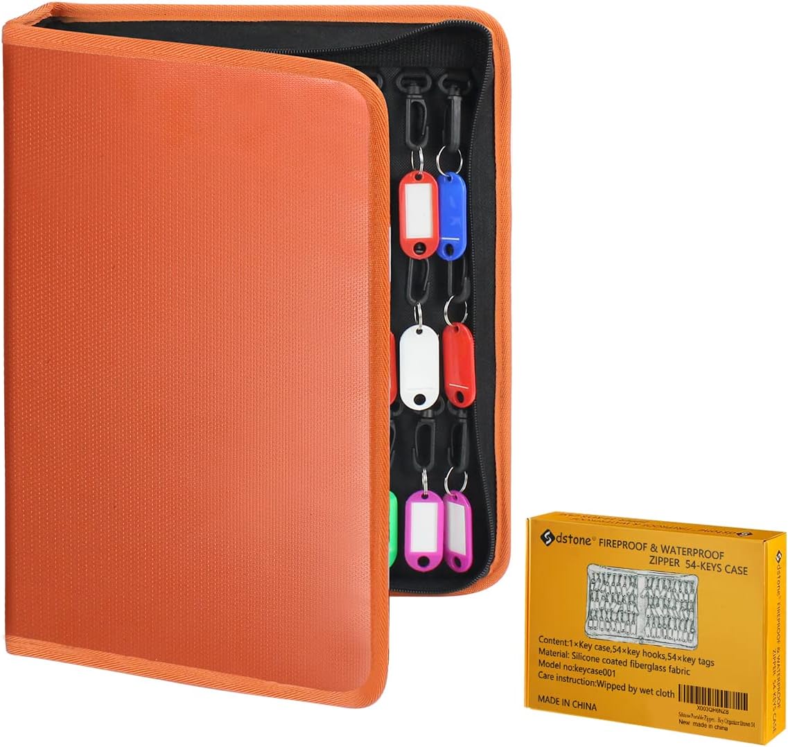 Amazon.com: Sdstone 54 Hooks Portable Zippered Key Organizer,Fireproof ...