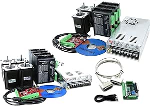 Amazon.com: 3 4 Axis Kit 23 2.2N 82mm stepper motor driver TB6600 DM542 DM556 USB LPT mach3 ...