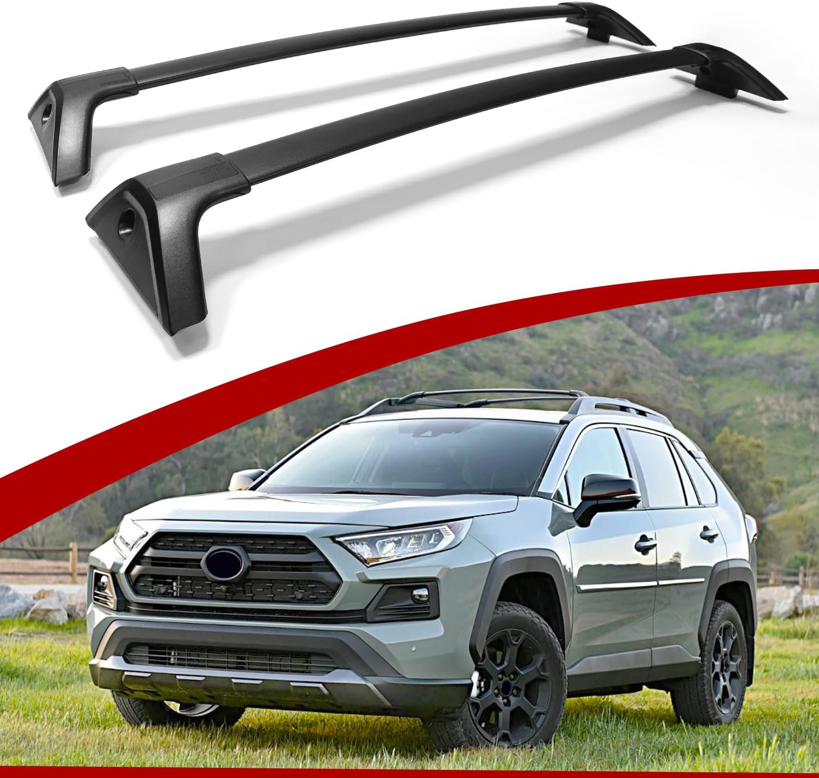 Amazon.com: Grandroad Auto Roof Rack Cross Bars for Toyota RAV4 2019 ...