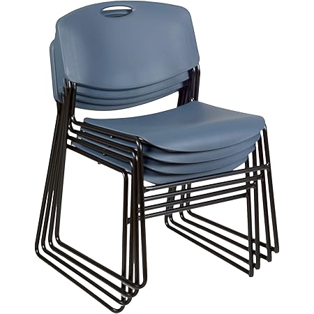 Amazon.com: Regency Zeng Stack Chair (4 Pack), Blue : Office Products
