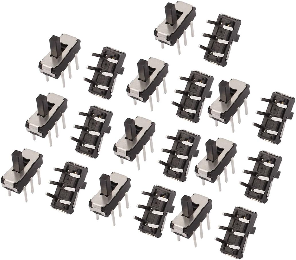 uxcell 5Pcs 4 Position 10P 2P4T Panel Mount Micro Slide Switch Latching ...