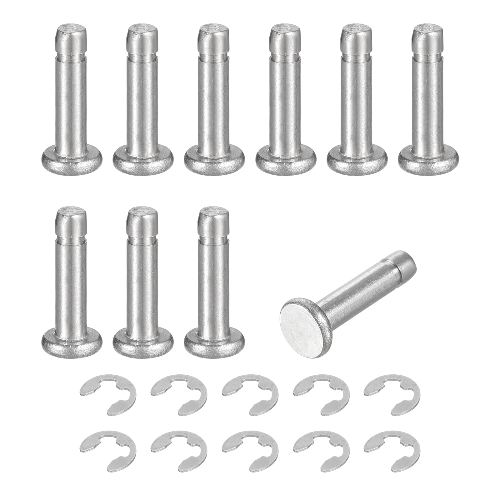 uxcell 10Set M3x12mm 304 Stainless Steel Cylindrical Shaft Snap Ring ...