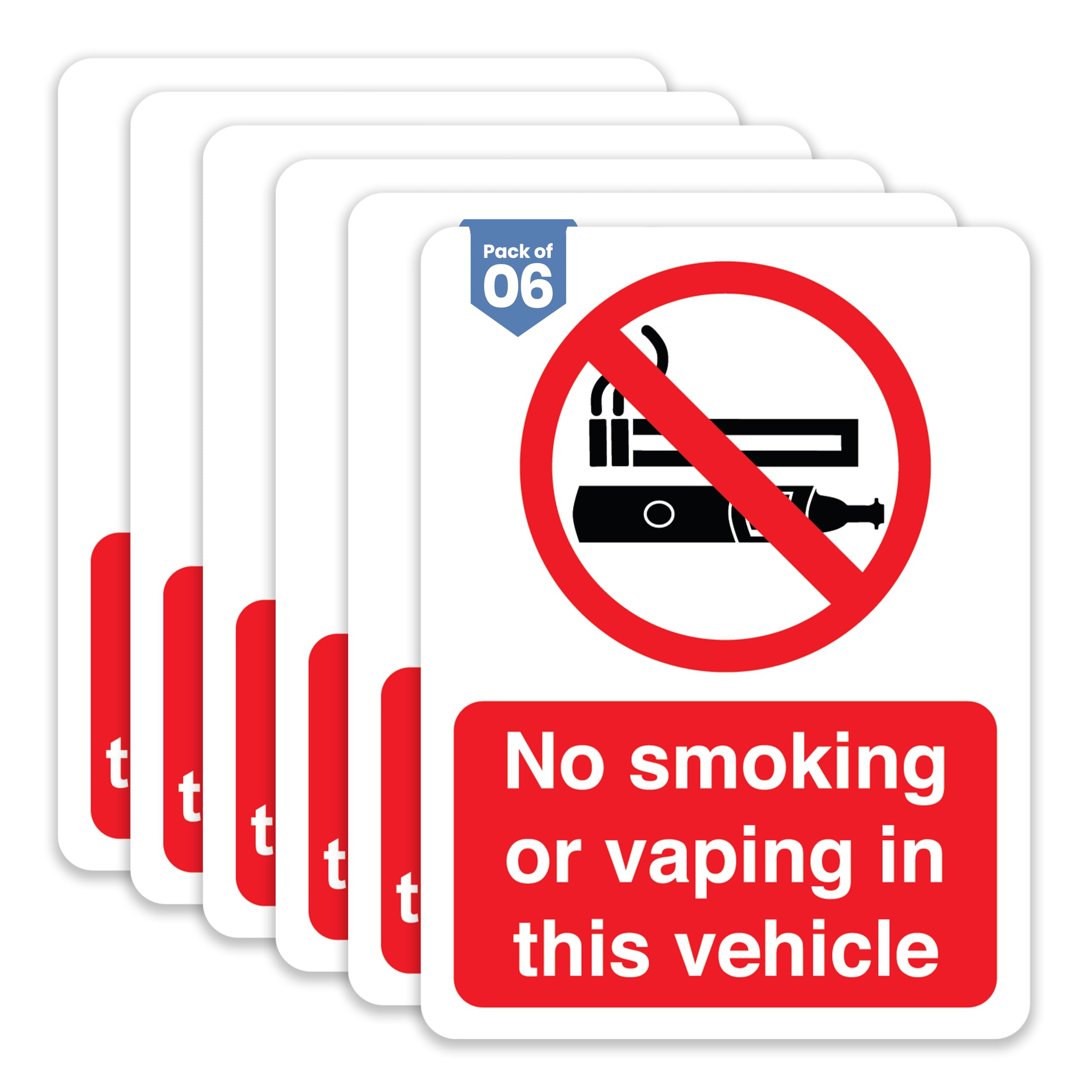 Dam Words 6 x No Smoking or Vaping in this Vehicle Sign | No Smoking in ...