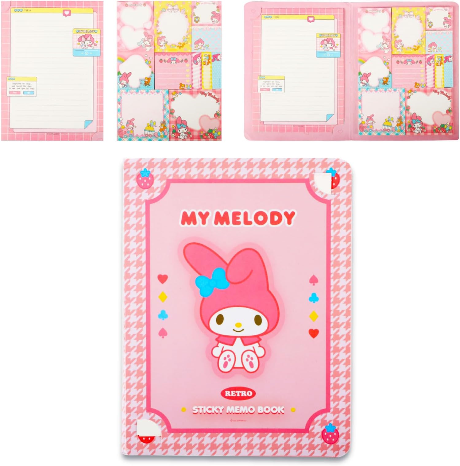 Amazon.com : Kawaii Sticky Note Book,Pink Rabbit Sticky Notes Set 6.3 ...