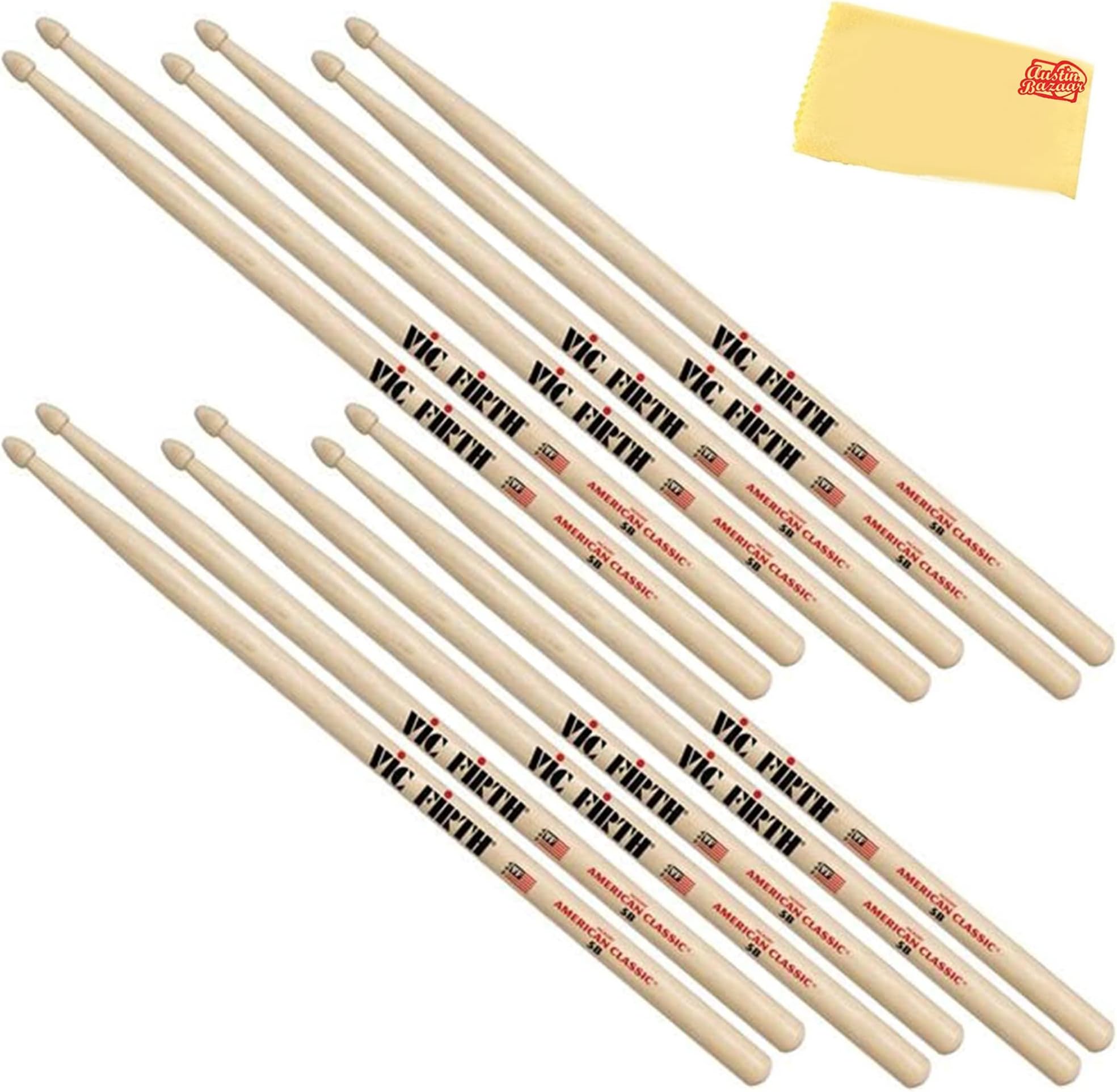 Amazon.com: Vic Firth SD1 General Wood Tip Drum Stick 2 Pack Bundle ...
