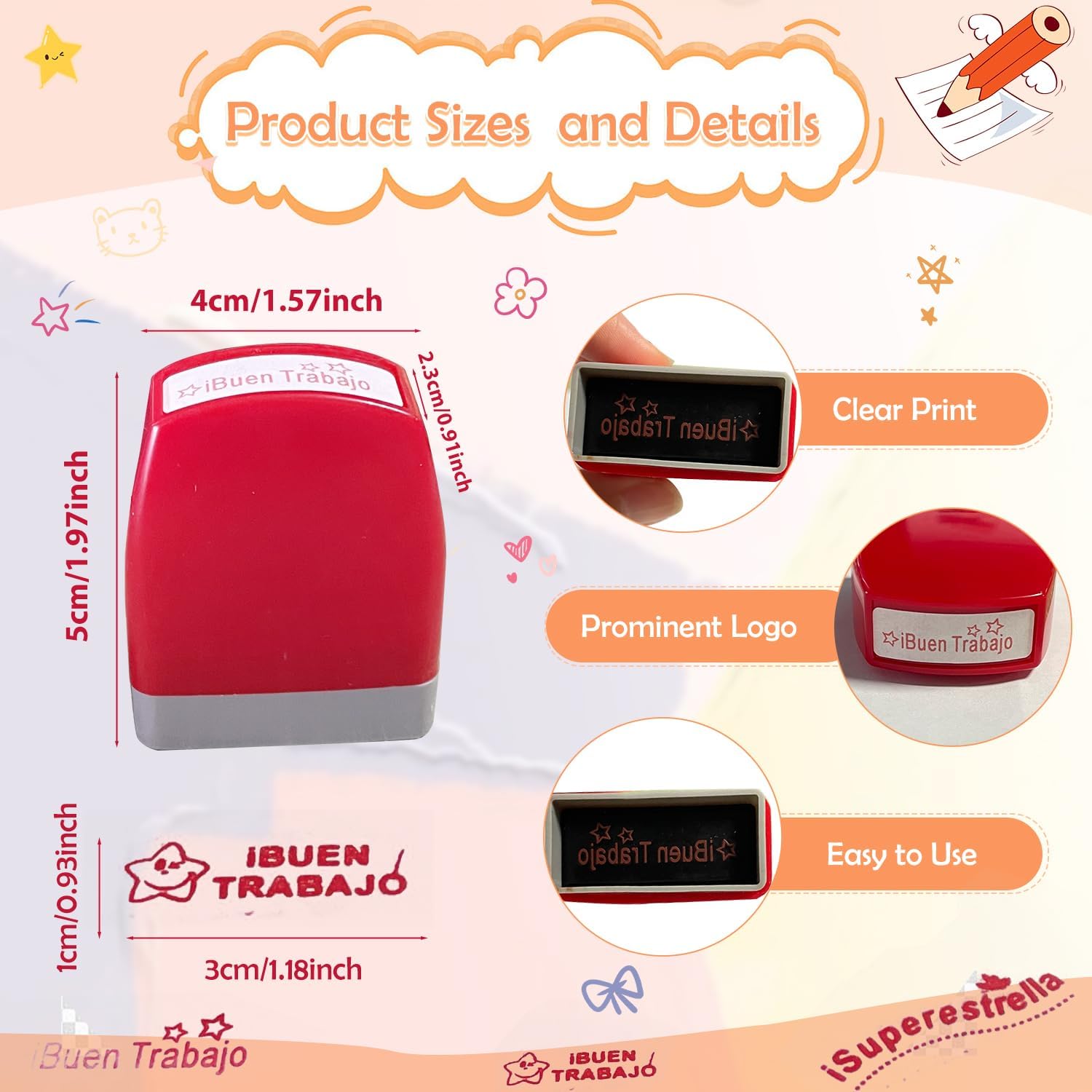 8 sellos para profesores españoles, sellos para profesores para aula, sello de calificación para ...