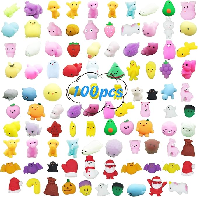 Amazon.com: 100 Pack Mochi Squishy Toys Animals Mini Squishies,Stress ...