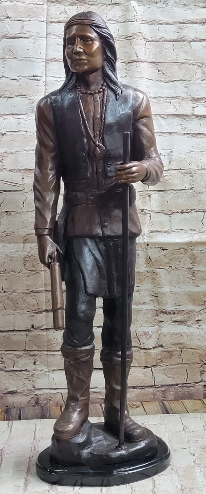 Sitting Bull Bronze Sculpture American Indian Chief. 31" Tall Sculpture ...