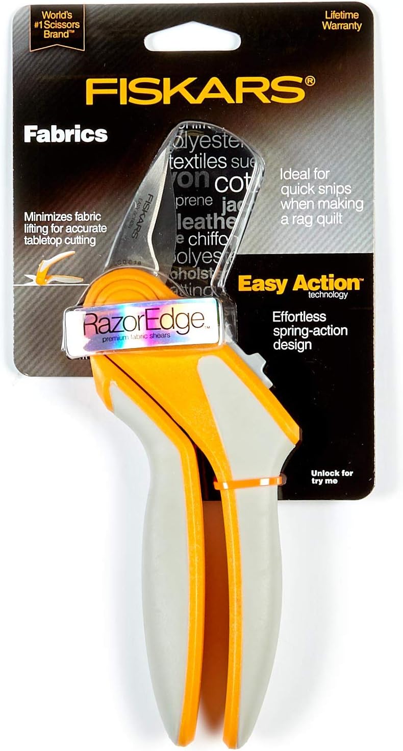 Amazon.com: Fiskars Easy Action Tabletop Rag Quilt Snip, Gray Orange, 8 ...