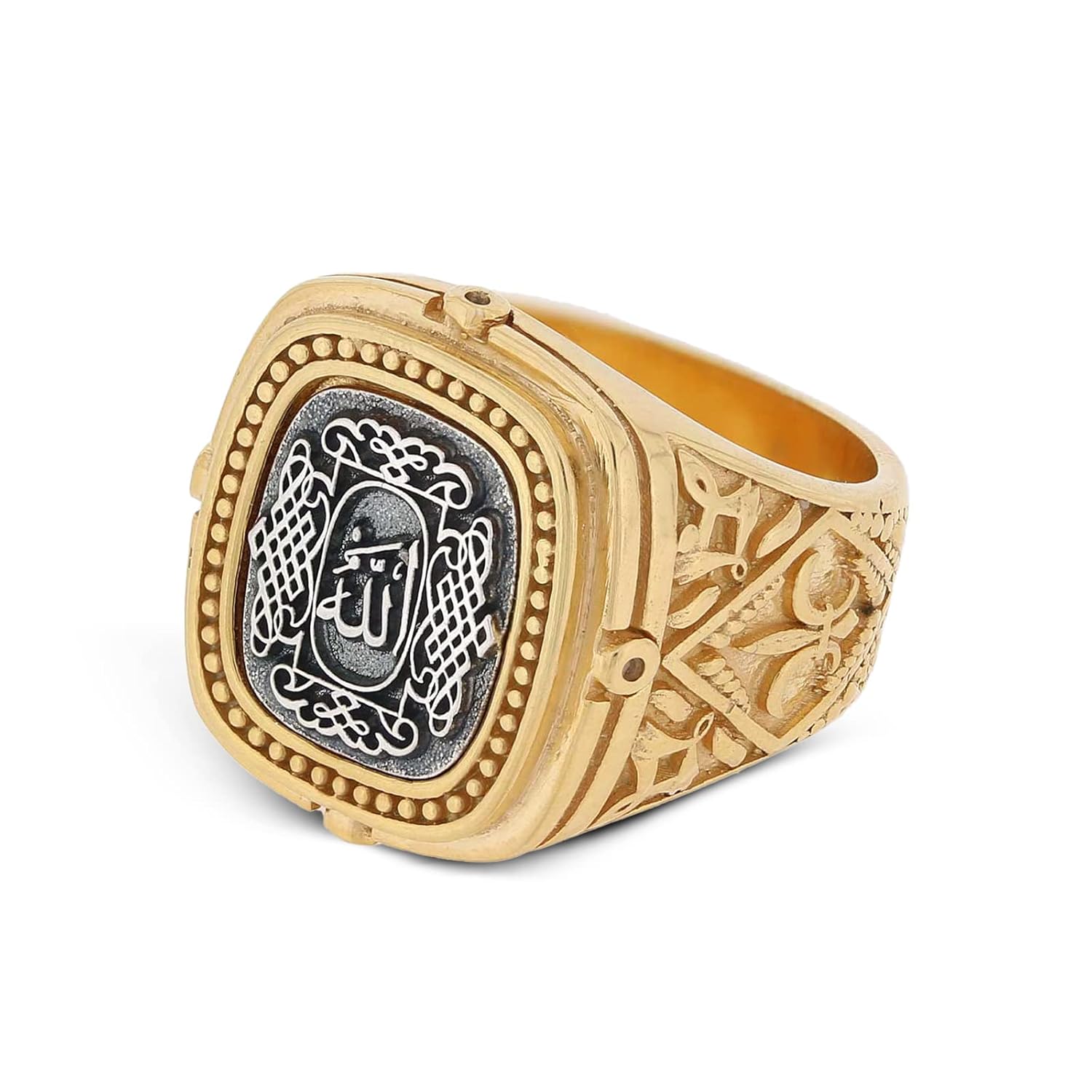 Amazon.com: Islamic Ring, Allah Signet Ring for Men, Islamic Jewelry ...