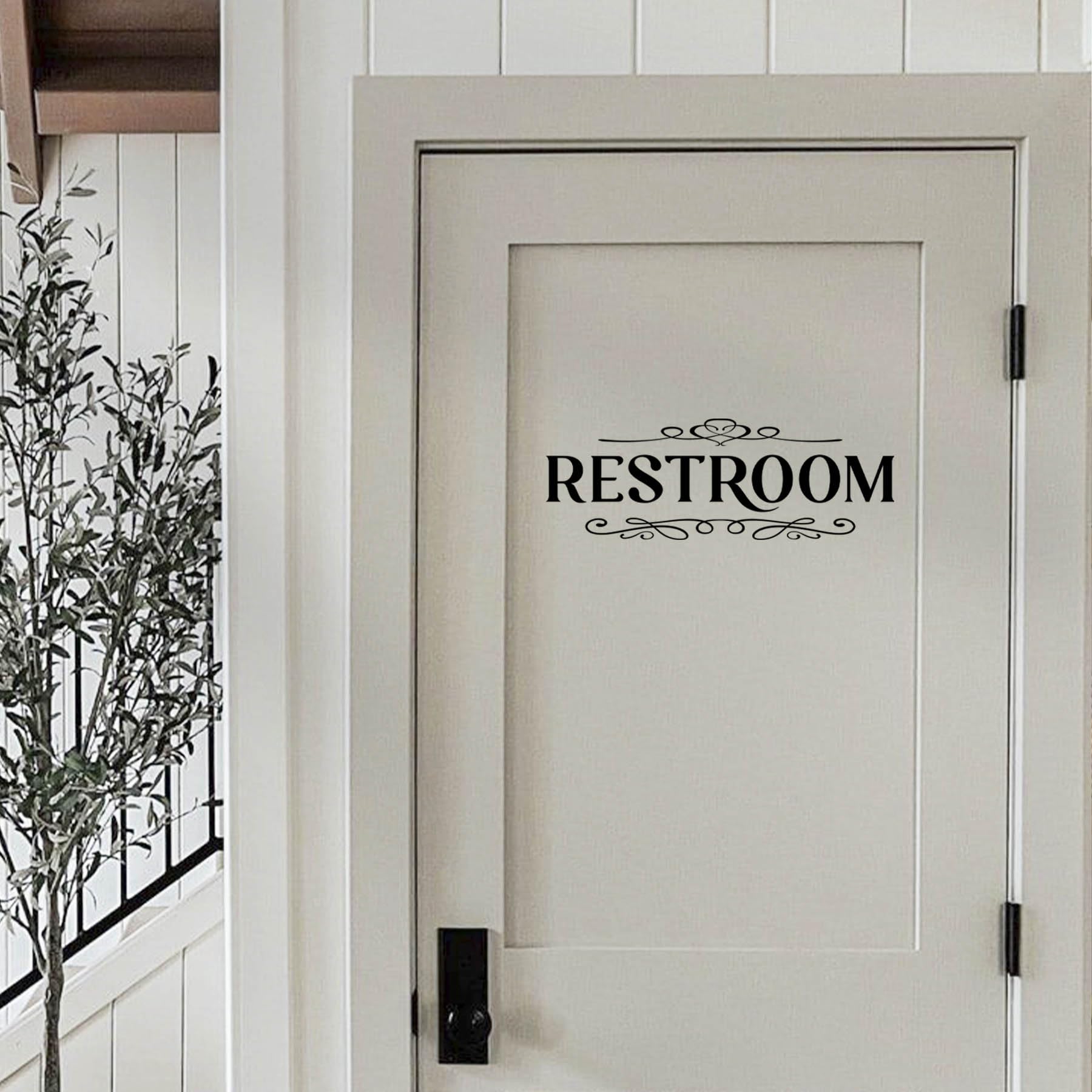 Amazon.com: Restroom Vinyl Wall Decal Door Decals Wall Decor, Restroom ...