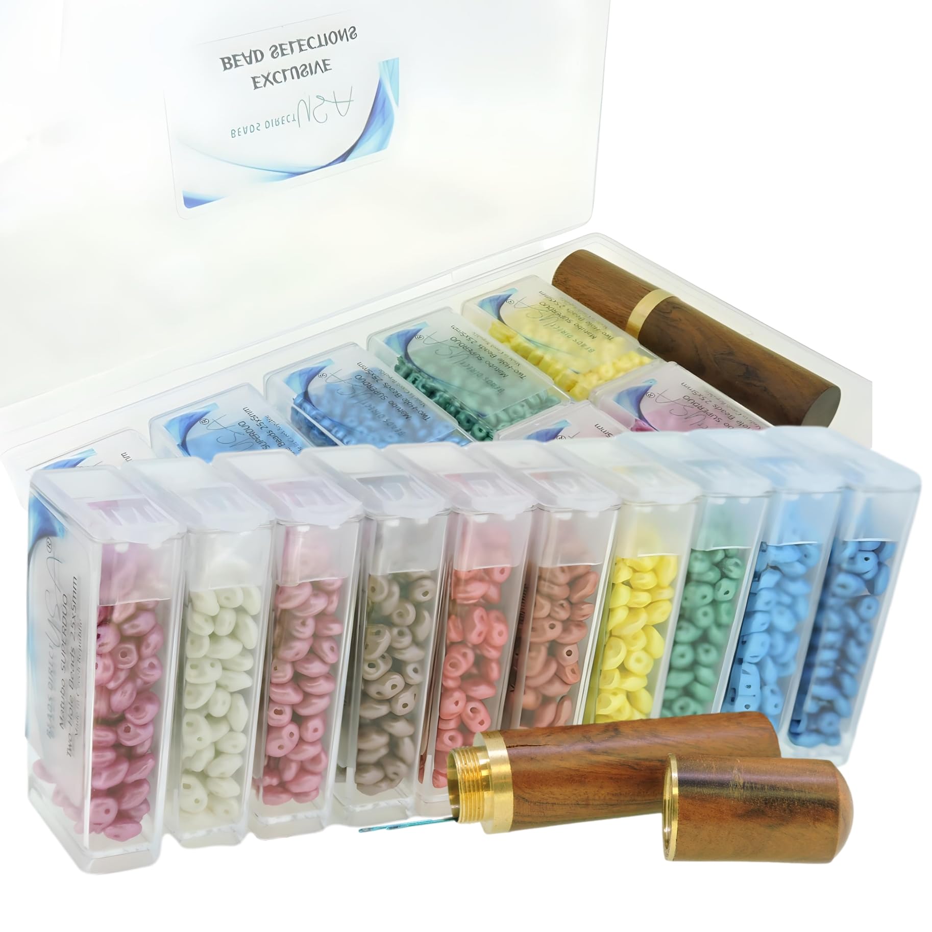 Amazon.com: Set of 10 Colors – 120 Grams Czech SuperDuo 2-hole Beads ...