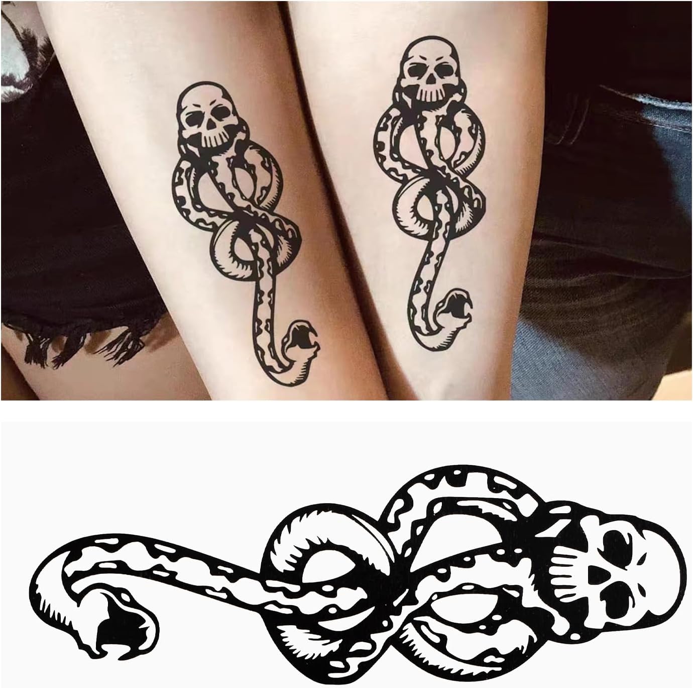Zimoer 30 Sheets Magic Mantra Mamba Snake Skull Dark Mark Death Eater ...