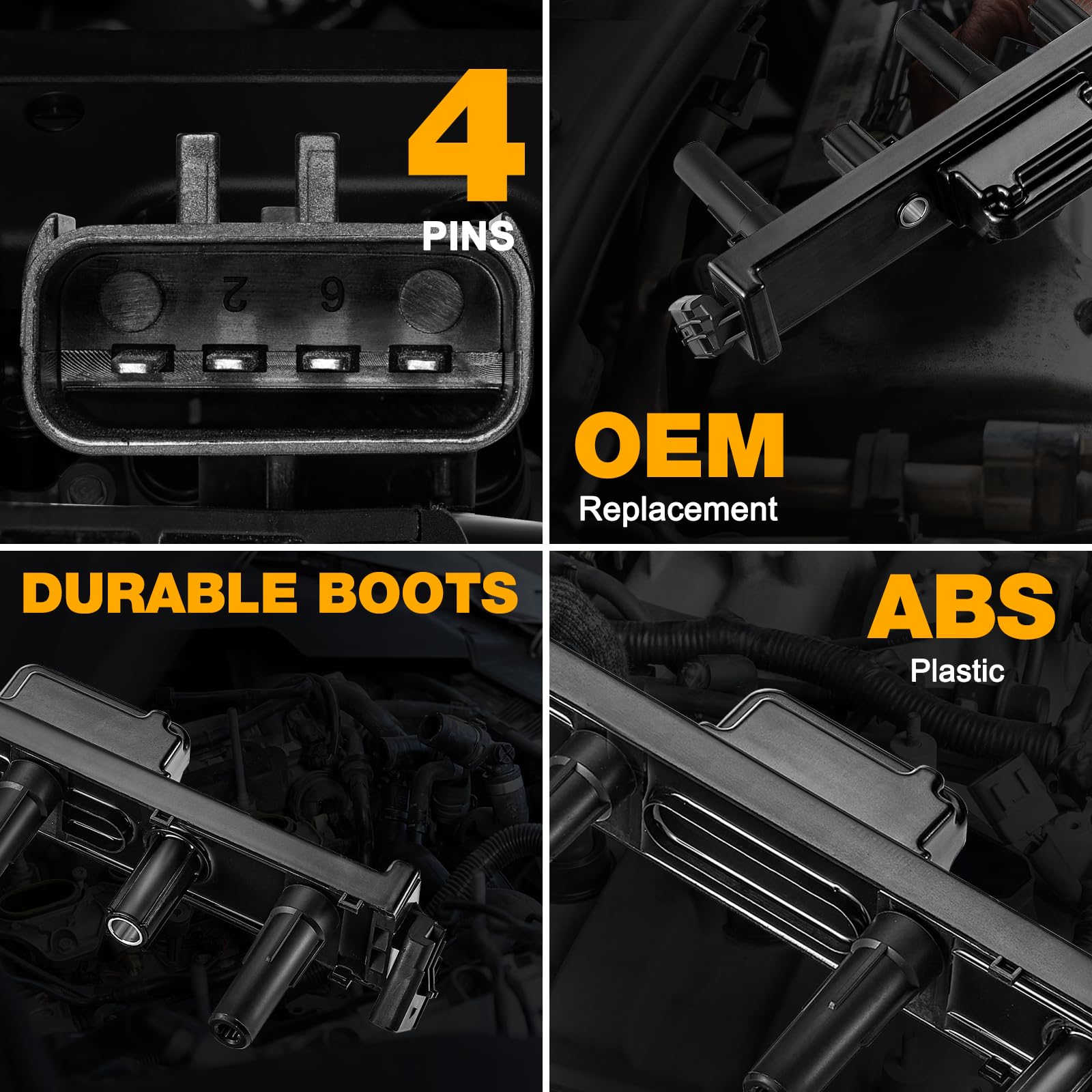 BDFHYK UF296 Ignition Coil Pack Compatible with 01 02 03 04 05 06 Jeep ...