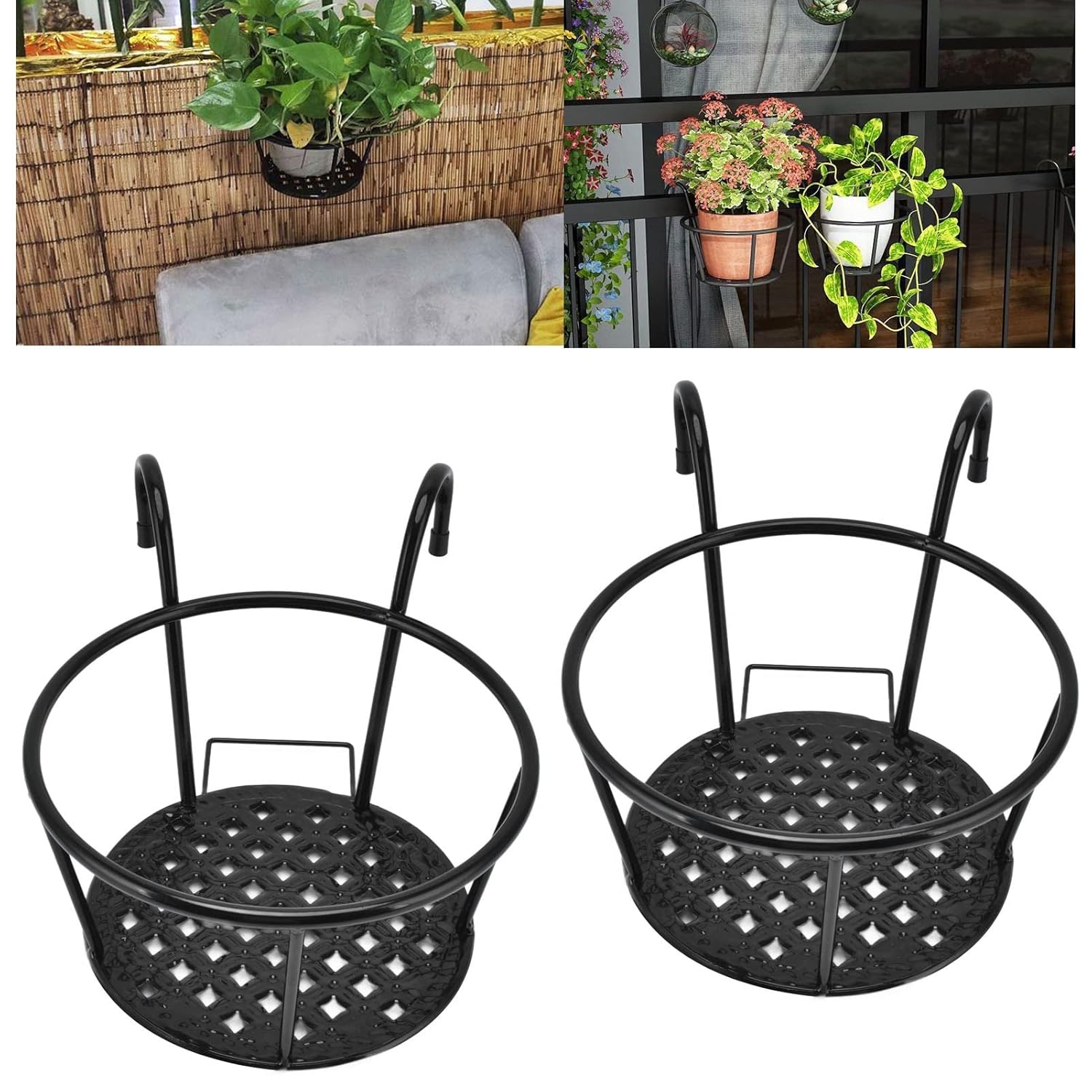 Xnferty 2pcs Hanging Planters Basket, Multipurpose Iron Art Hanging ...