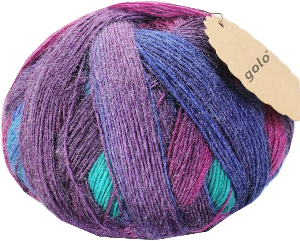 golo Wool Yarn for hand Knitting 100g Cashmere Rainbow Yarn Fancy wool ...