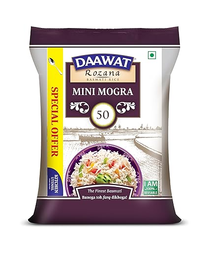 Daawat Sehat/Rozana Basmati Rice Mini Mogra, 5kg : Amazon.in: Grocery ...